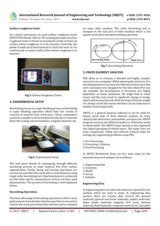 Finite Element Analysis of Roller Burnishing Process | PDF