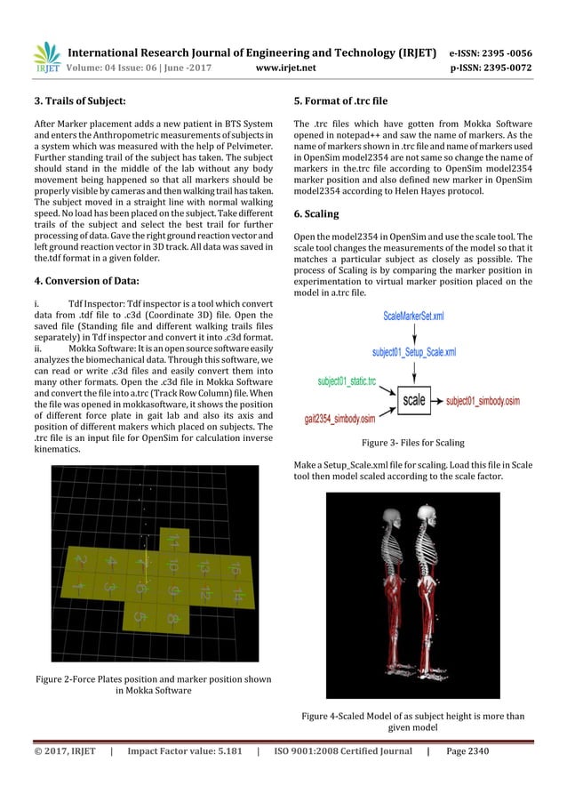 Conversion of Gait data into OpenSim | PDF