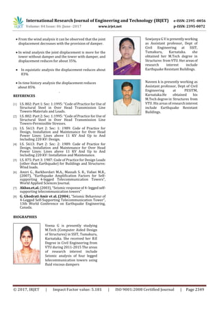 Seismic Analysis of Four Legged Telecommunication Towers using Fluid ...