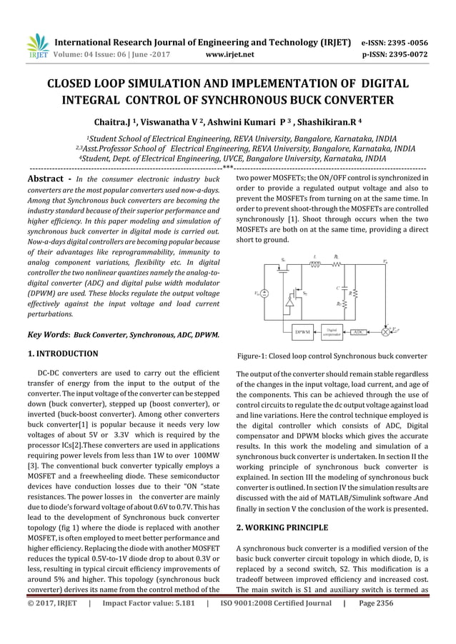 Closed Loop Simulation And Implementation Of Digital Integral Control