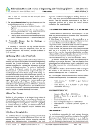 Design , Analysis and Optimization of Intze Type Water Tank With ...