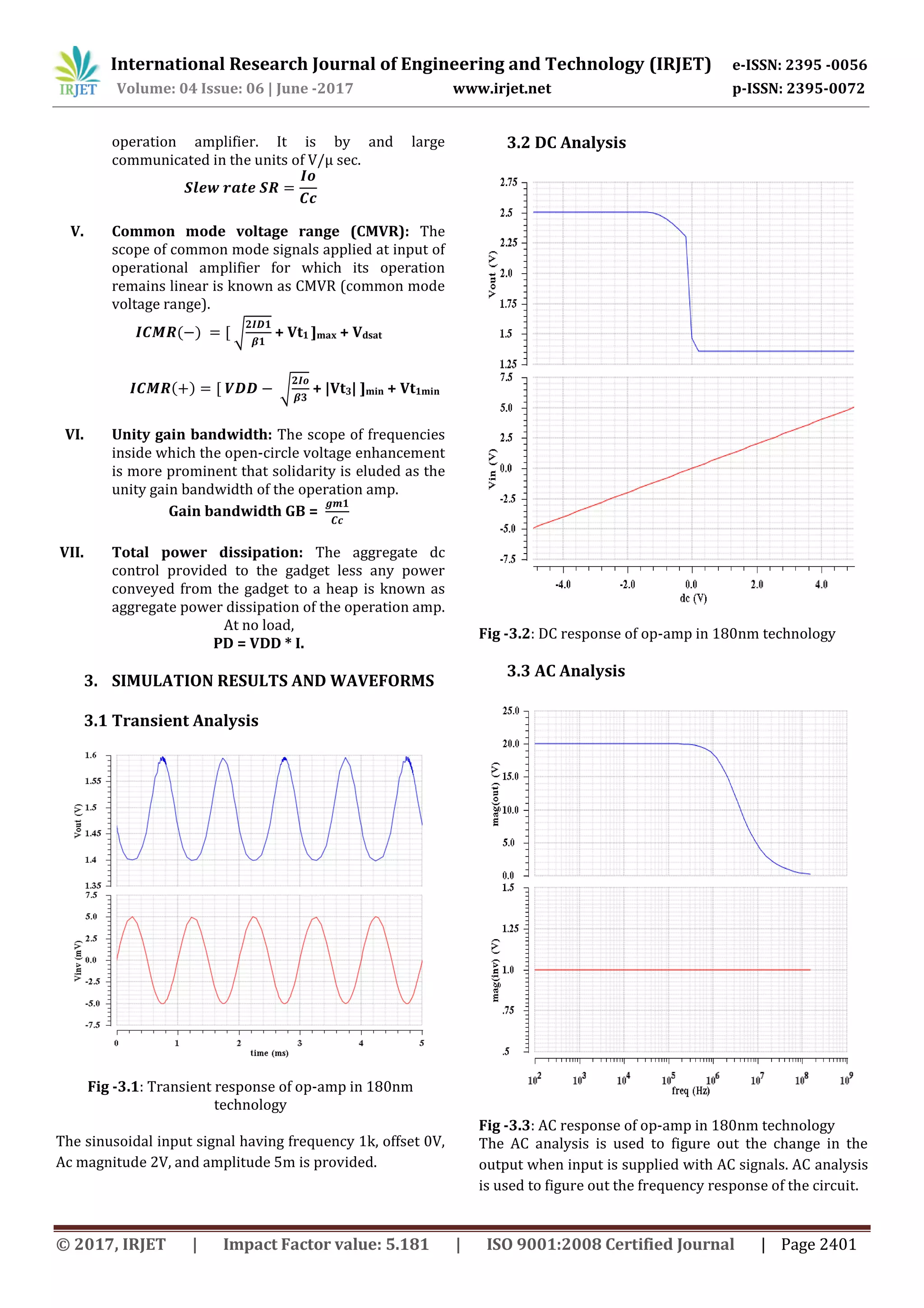 Design and Implementation of Two Stage CMOS Operational Amplifier | PDF