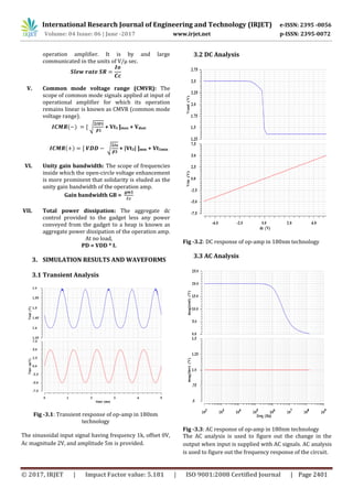 Design and Implementation of Two Stage CMOS Operational Amplifier | PDF