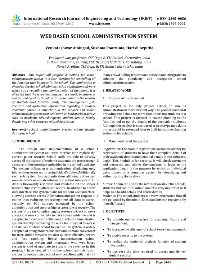 Web Based School Administration System | PDF