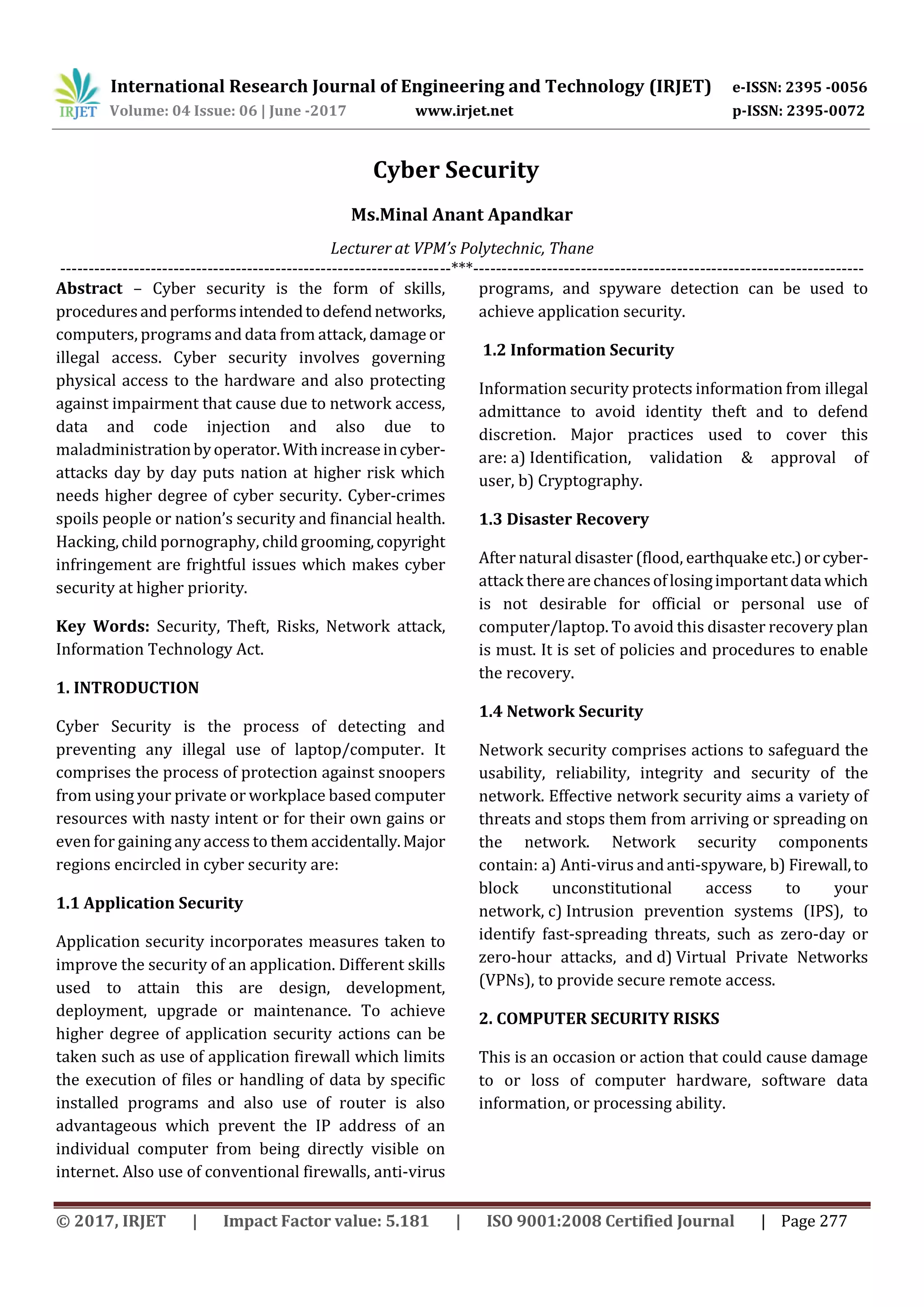 Cyber Security | PDF | Information and Network Security | Computing