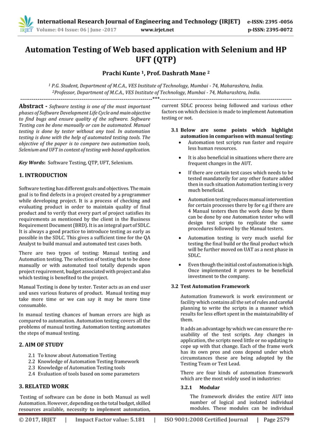 Automation Testing of Web based Application with Selenium and HP UFT ...