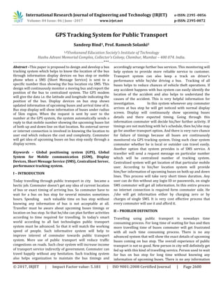 GPS Tracking System for Public Transport | PDF