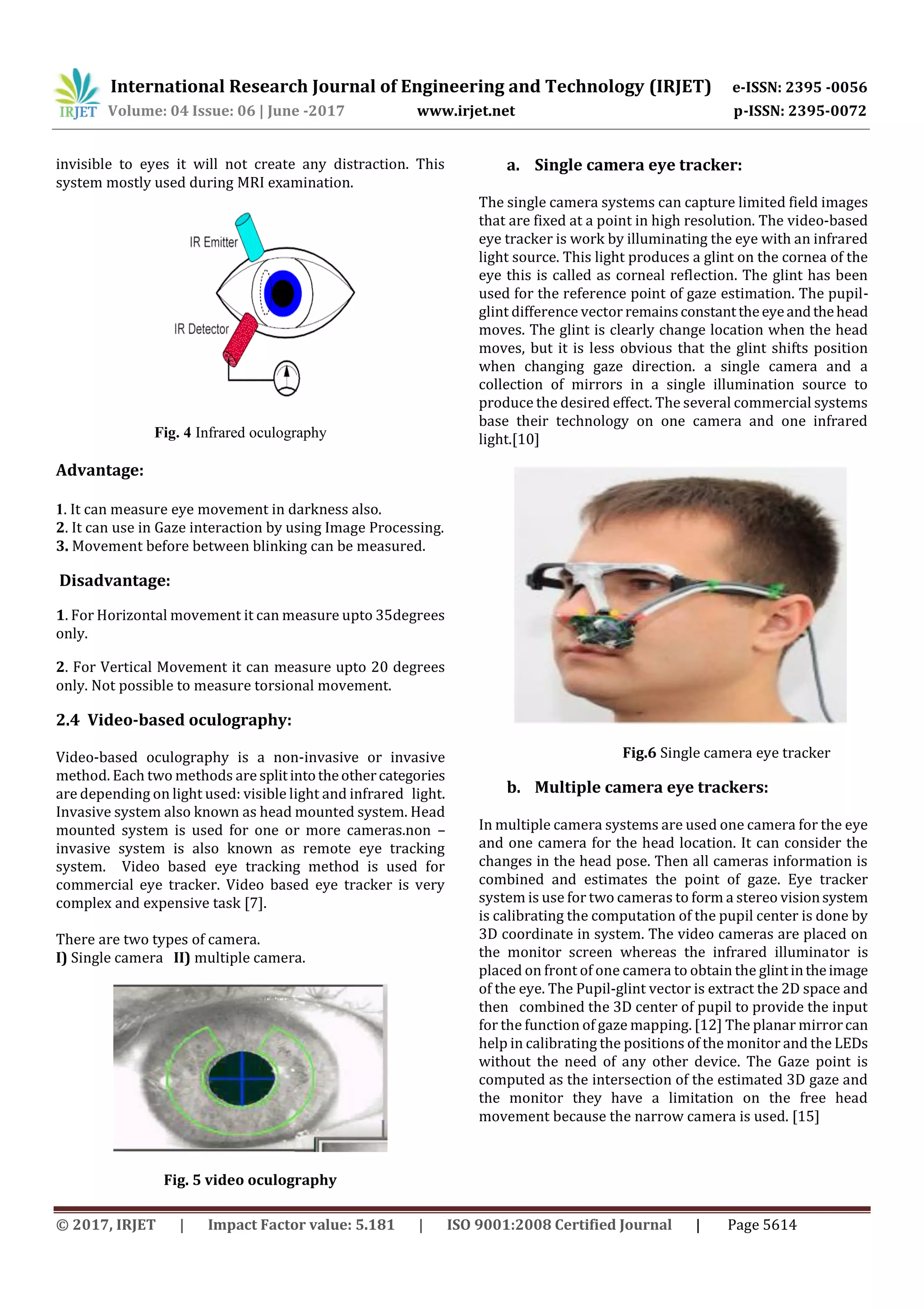 Survey Paper on Eye Gaze Tracking Methods and Techniques | PDF
