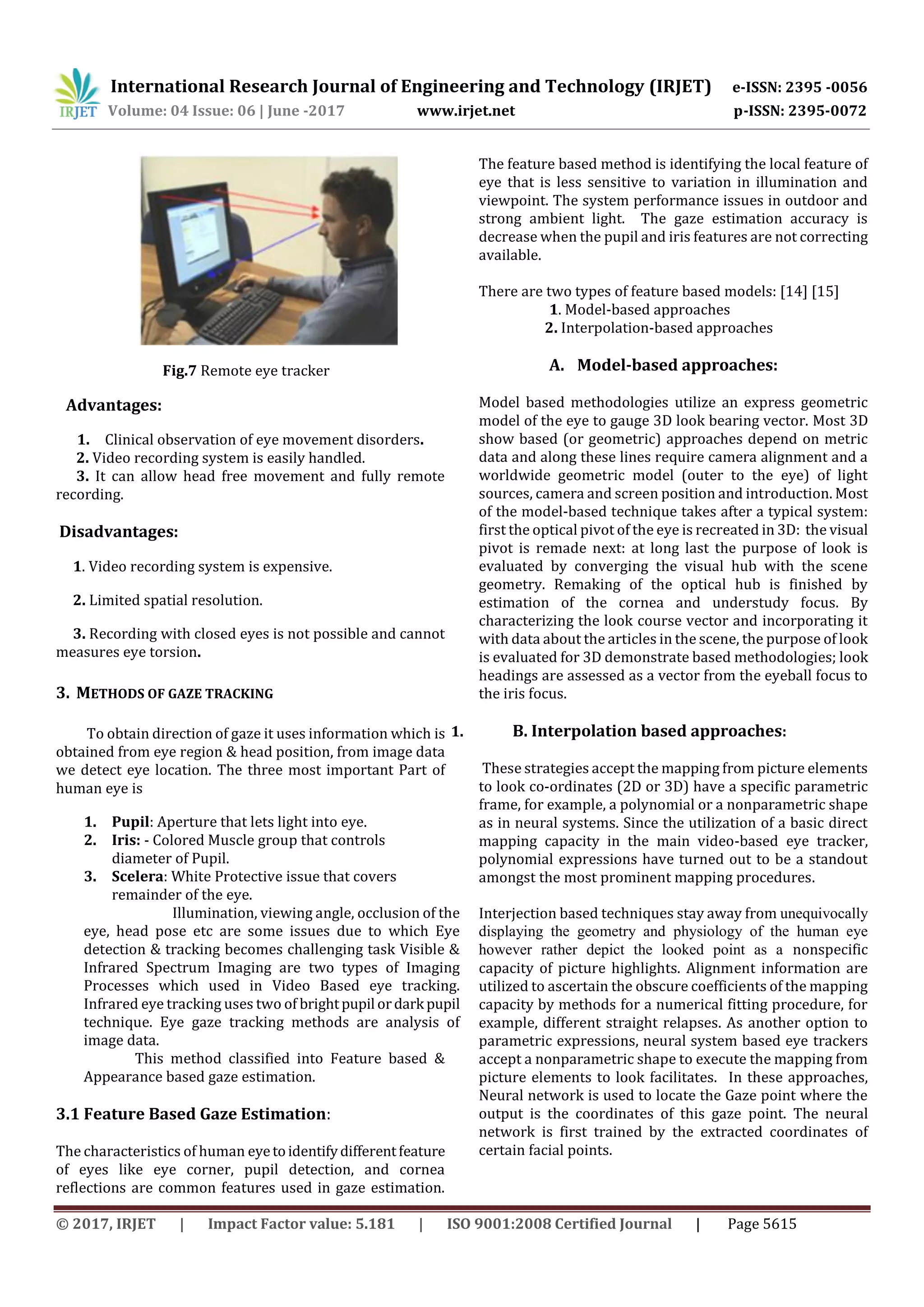 Survey Paper on Eye Gaze Tracking Methods and Techniques | PDF