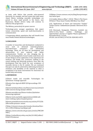 Study of Smart Textile in Sports and Designing a Smart Jersey for ...