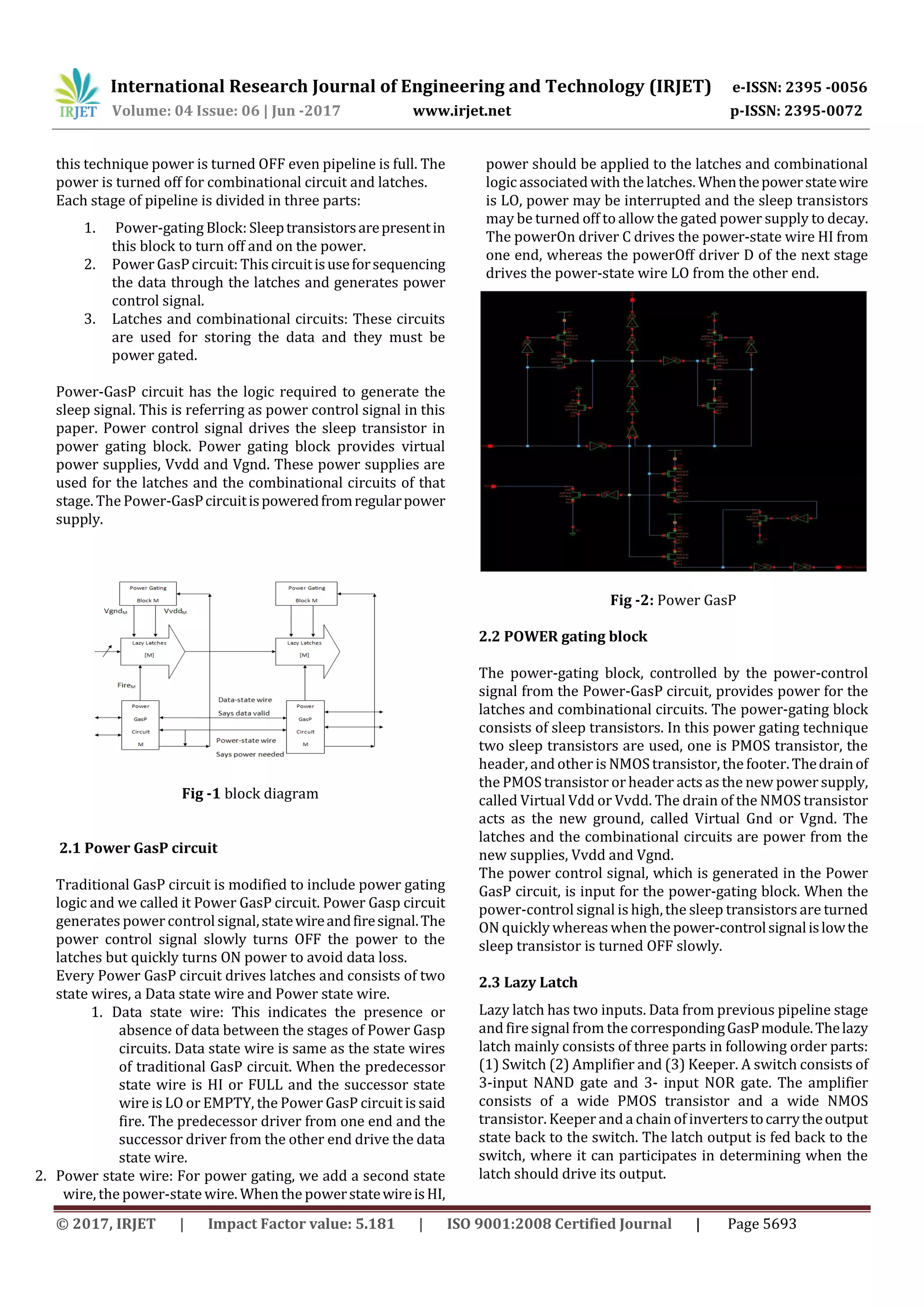 Low Power Gasp Circuits using Power Gating | PDF