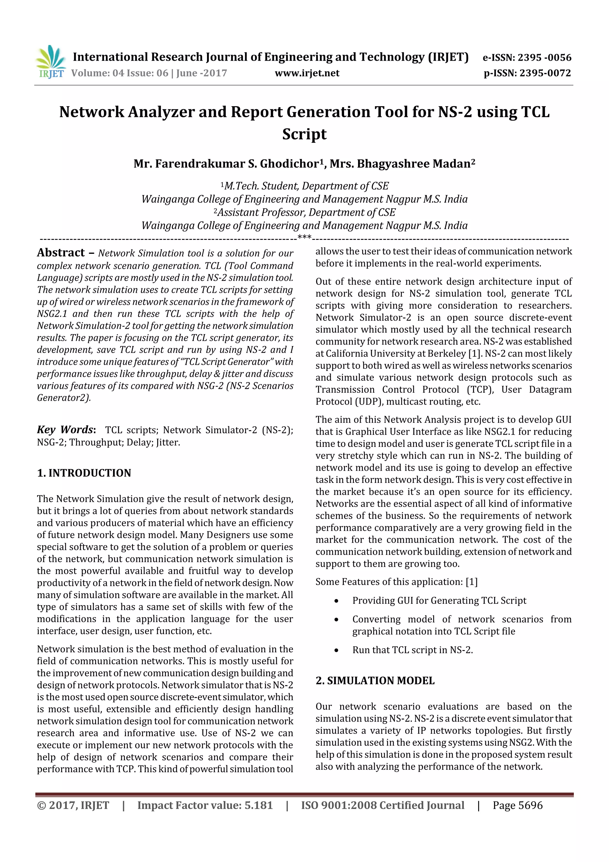 Network Analyzer And Report Generation Tool For Ns 2 Using Tcl Script Pdf 3198