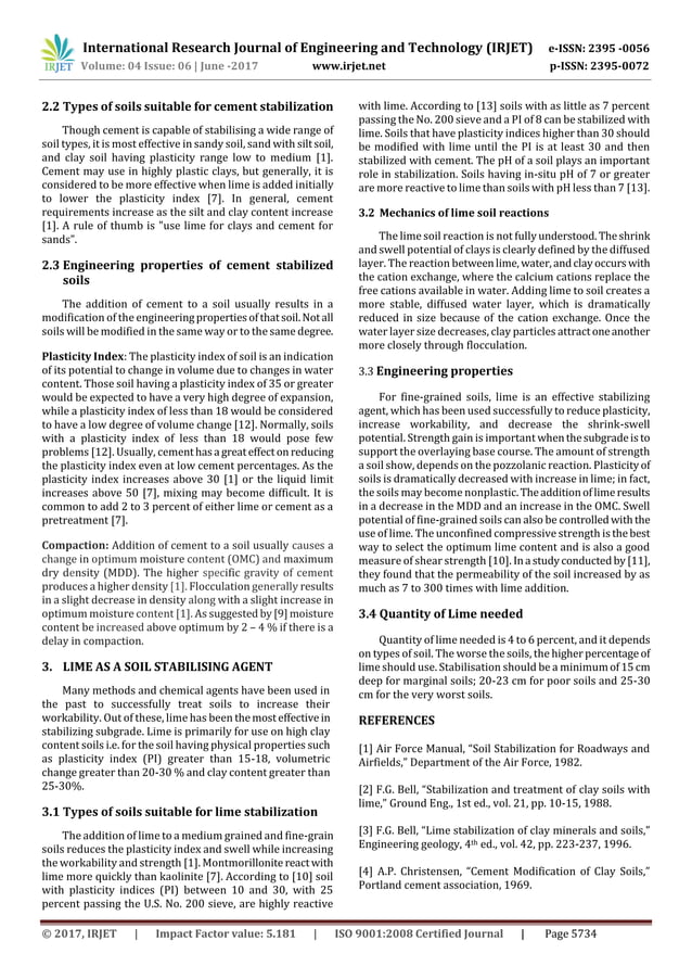 Stabilisation of Pavement Subgrade Soil using Lime and Cement: Review | PDF