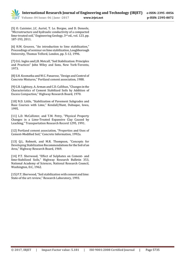 Stabilisation of Pavement Subgrade Soil using Lime and Cement: Review | PDF