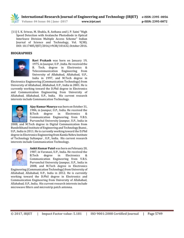 Qualitative Analysis of Optical Interleave Division Multiple Access using Specific Seed Length ...