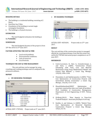 Management of Cost and Time in Construction Projects | PDF
