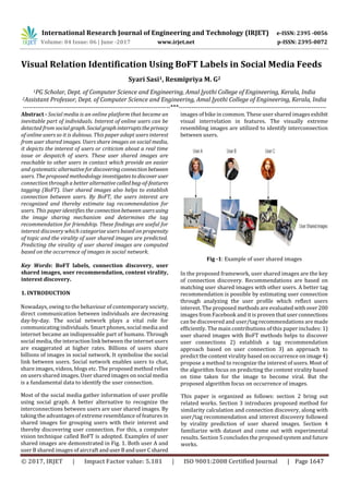 Visual Relation Identification Using BoFT Labels in Social Media Feeds | PDF