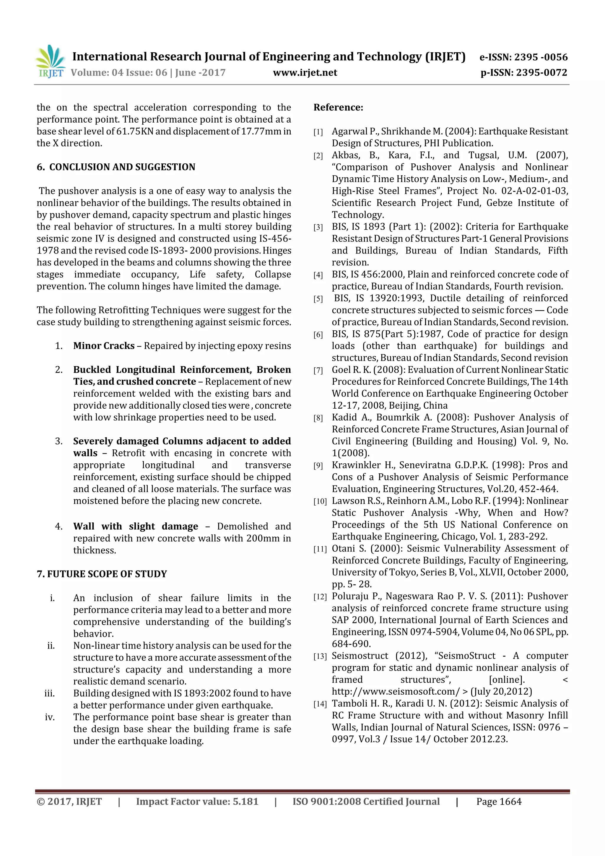 Pushover Analysis for Seismic Assessement of RCC Building | PDF