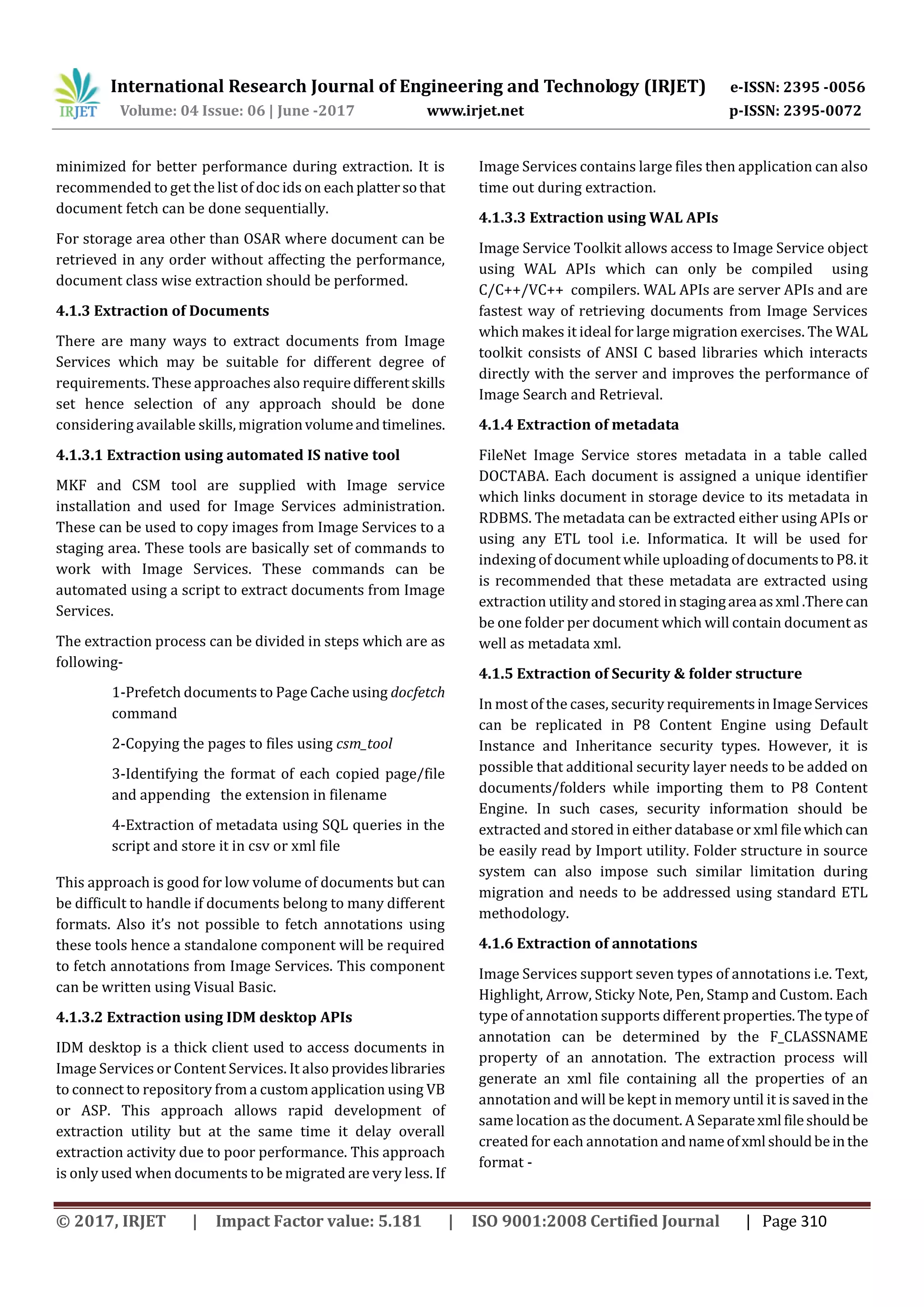 Content Migration -FileNet Image Service to P8 | PDF