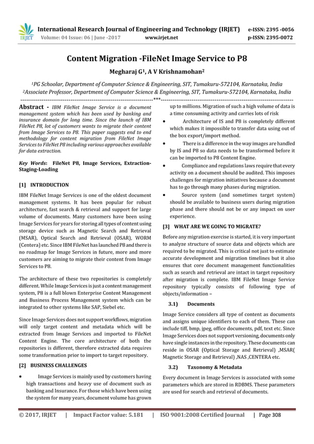 Content Migration -FileNet Image Service to P8 | PDF | Databases | Computer Software and ...