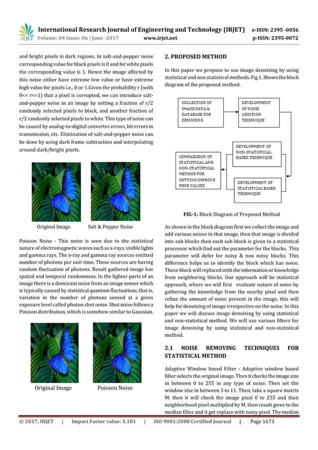 Image Denoising using Statistical and Non Statistical Method | PDF