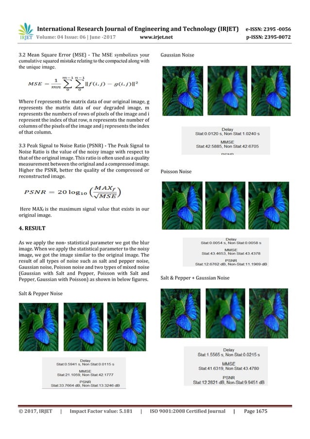 Image Denoising using Statistical and Non Statistical Method | PDF