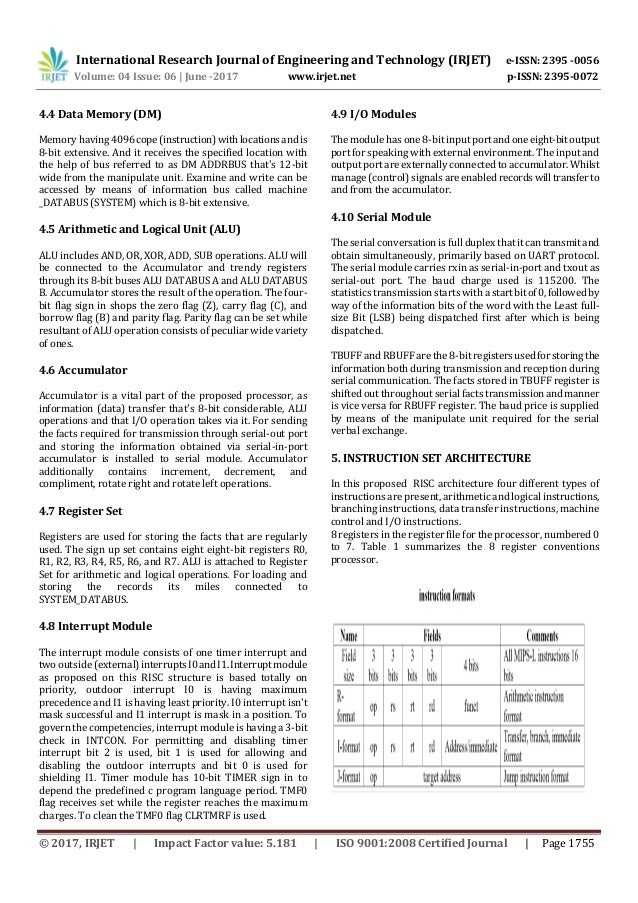 Design And Implementation Of Pipelined 8 Bit Risc Processor Using Ver