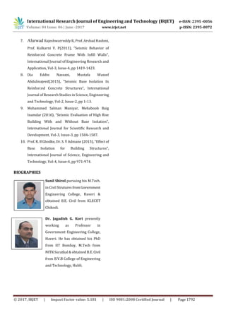 Seismic Base Isolation of RC Frame Structures with and Without Infill | PDF