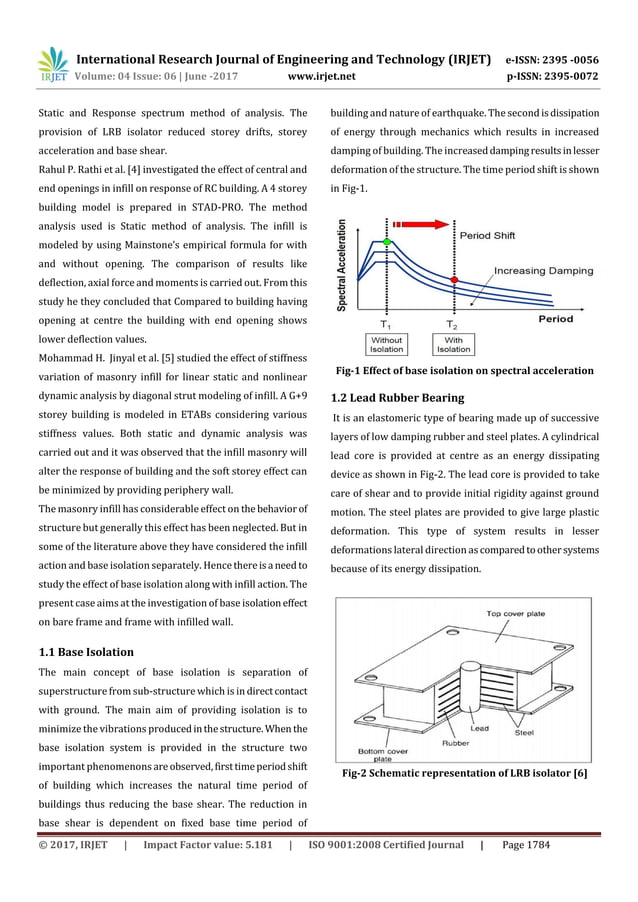 Seismic Base Isolation of RC Frame Structures with and Without Infill | PDF