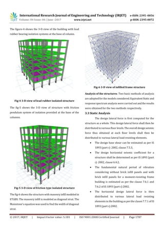 Seismic Base Isolation of RC Frame Structures with and Without Infill | PDF