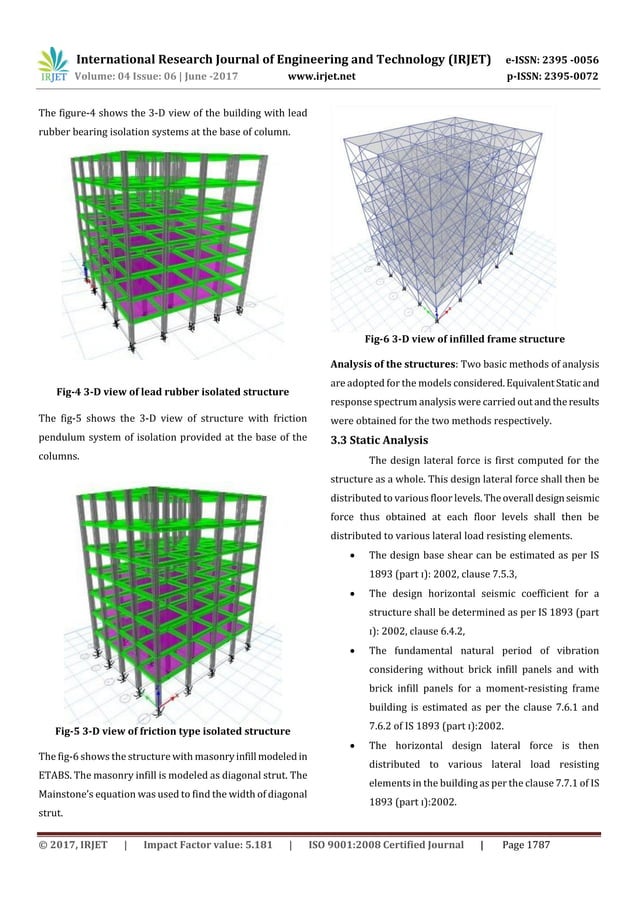 Seismic Base Isolation of RC Frame Structures with and Without Infill | PDF