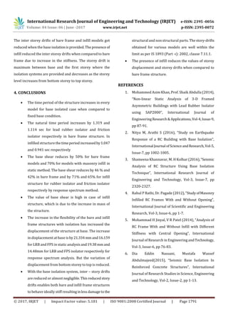Seismic Base Isolation of RC Frame Structures with and Without Infill | PDF
