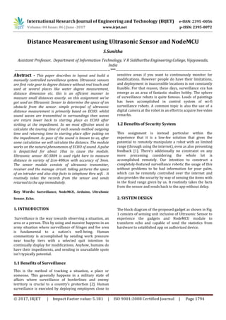Distance Measurement Using Ultrasonic Sensor and Nodemcu | PDF