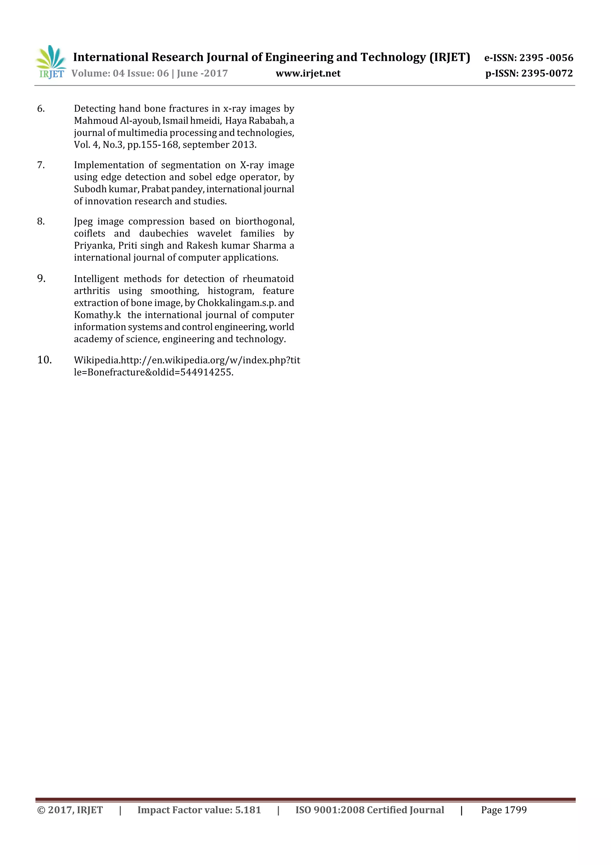 Automatic Detection Of Radius Of Bone Fracture Pdf