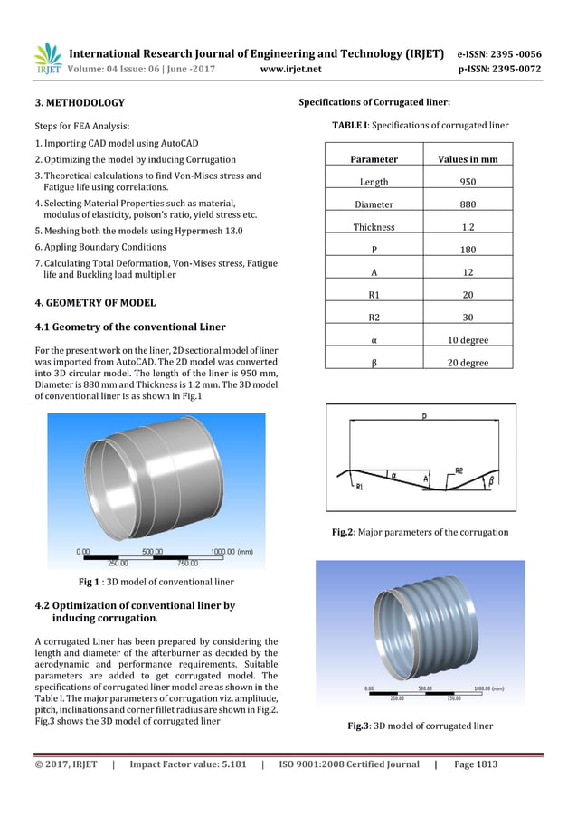Static Structural, Fatigue and Buckling Analysis of Jet Pipe Liner by Inducing Corrugation | PDF