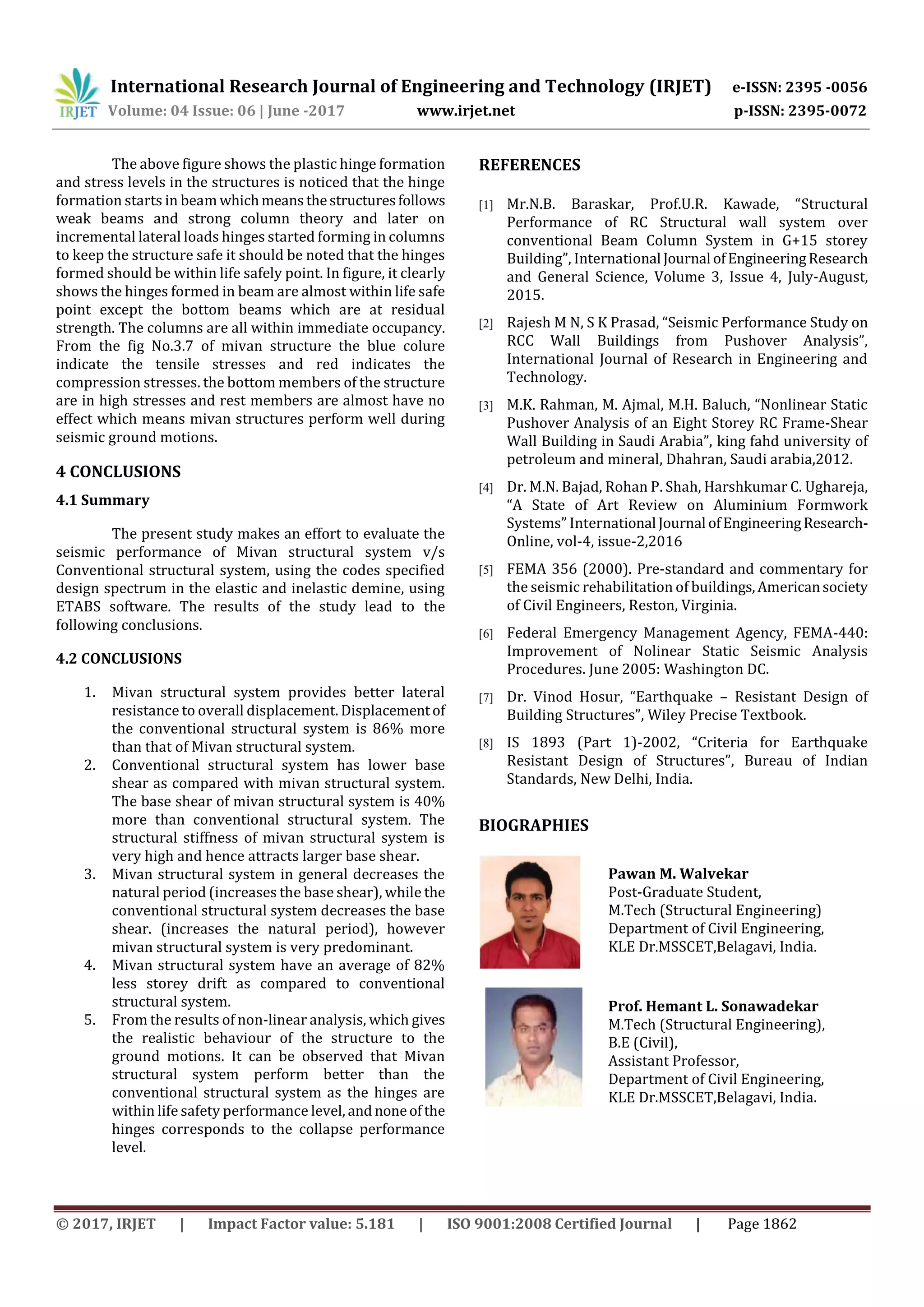 Seismic Performance Evaluation of Mivan Structural System v/s Conventional Structural System ...