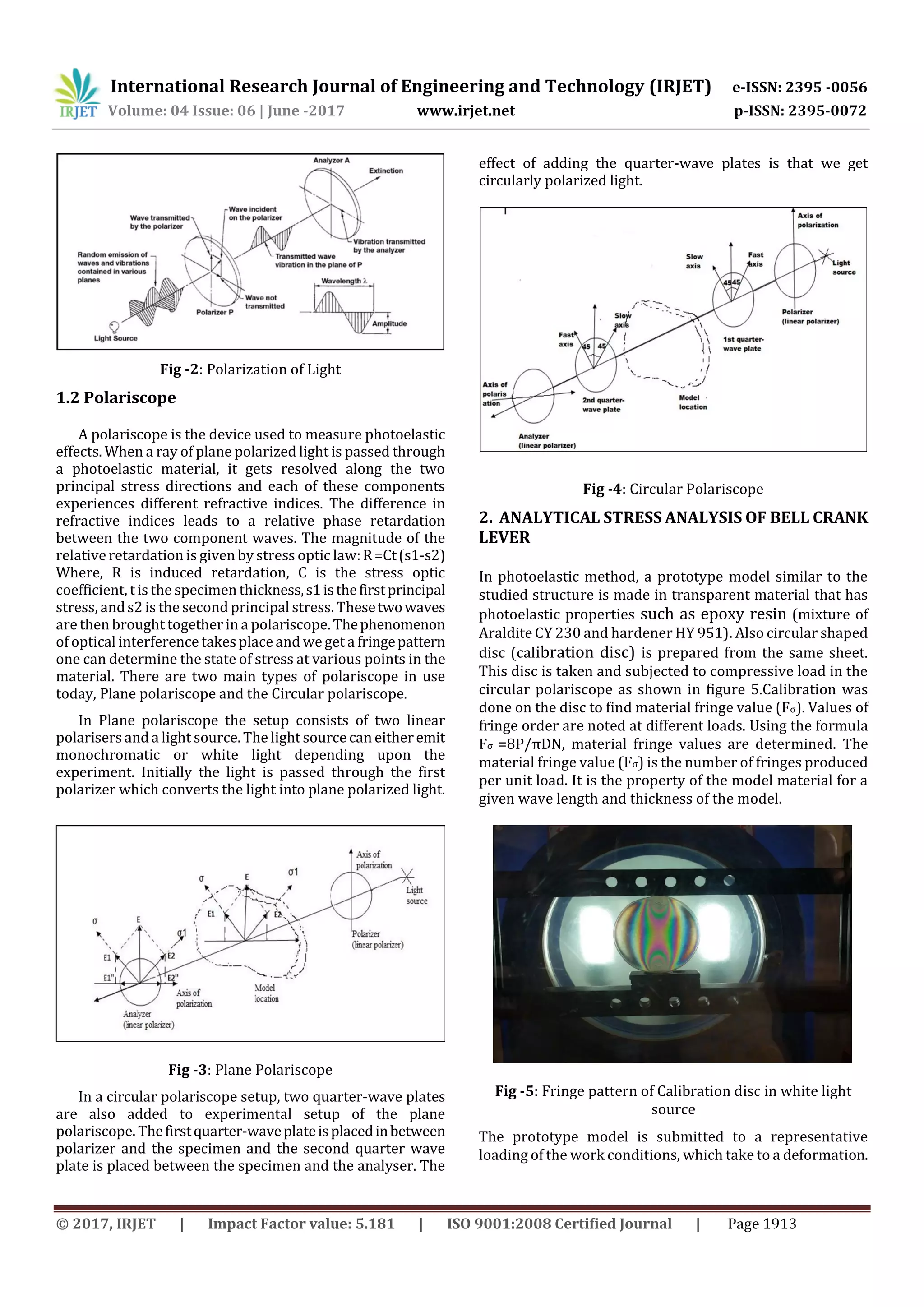 Photoelastic Stress Analysis of Bell Crank Lever: A Review | PDF