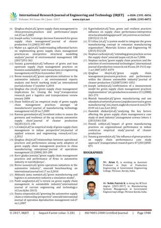 Factors Affecting the Implementation of Green Manufacturing- A Case Study Analysis in an ...
