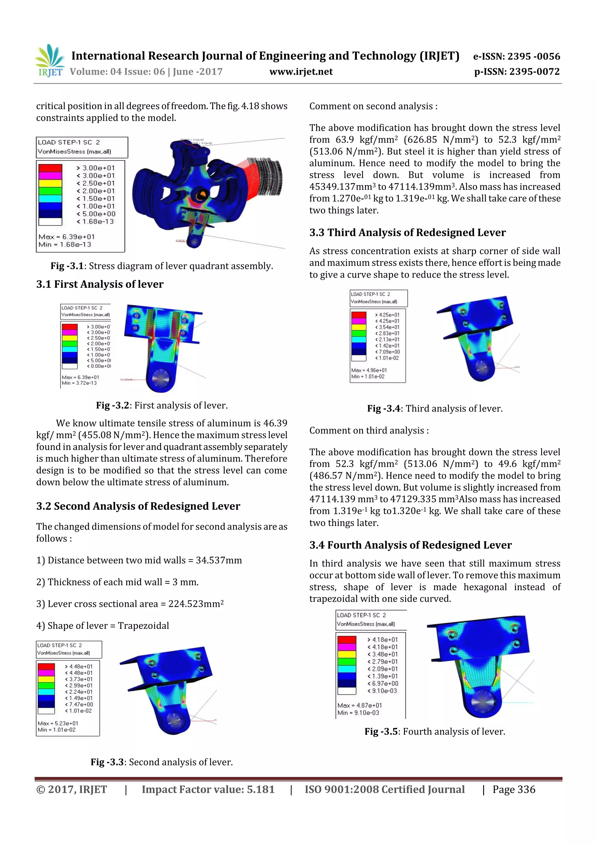 Design & Optimization of Lever Quadrant Assembly for Light Transport ...