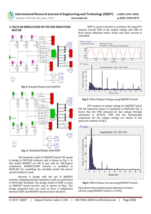 Performance Evaluation of Three Phase Induction Motor using MOSFET & IGBT Based Voltage Source ...