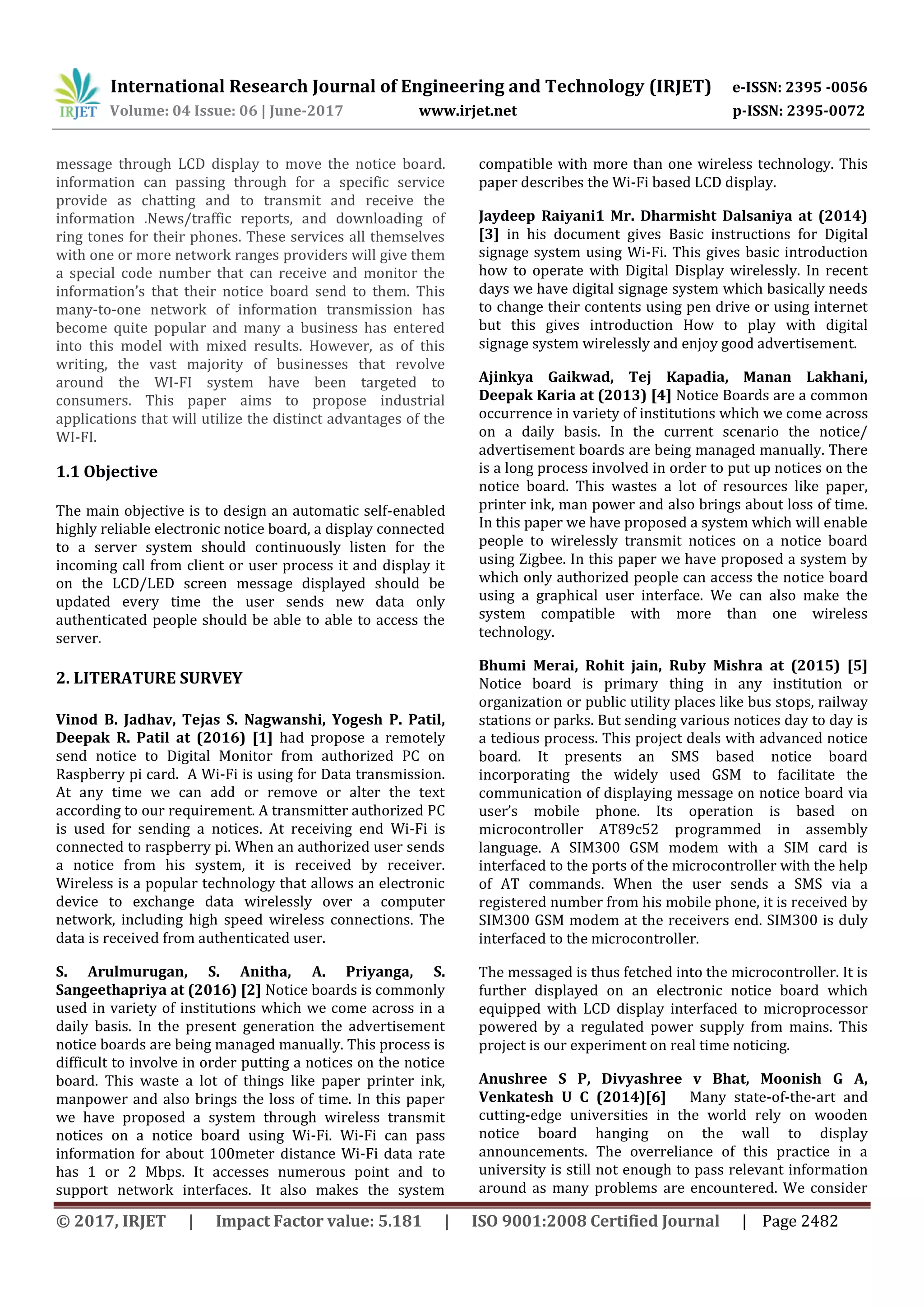 Digital Wireless Notice Board | PDF