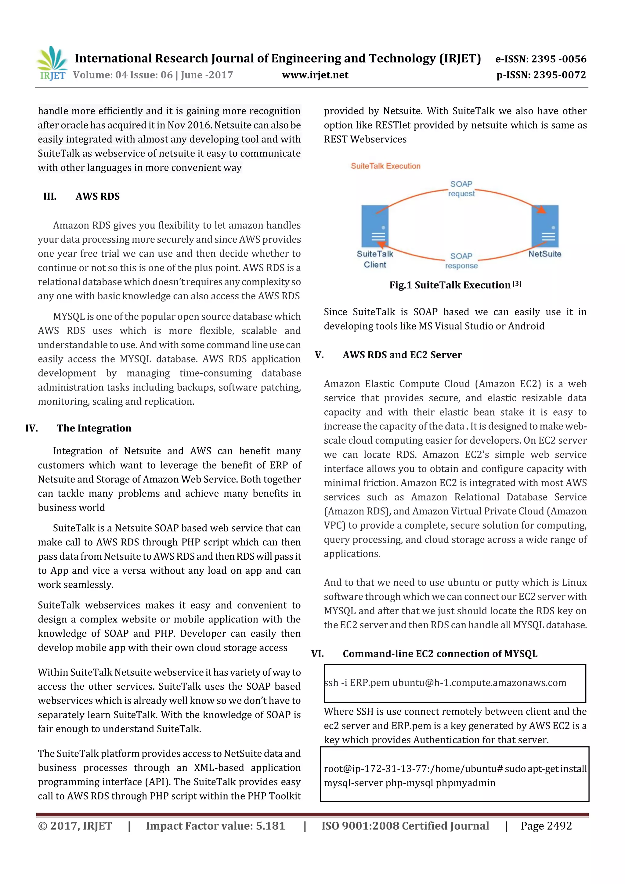 Amazon Web Services Integration with Netsuite | PDF