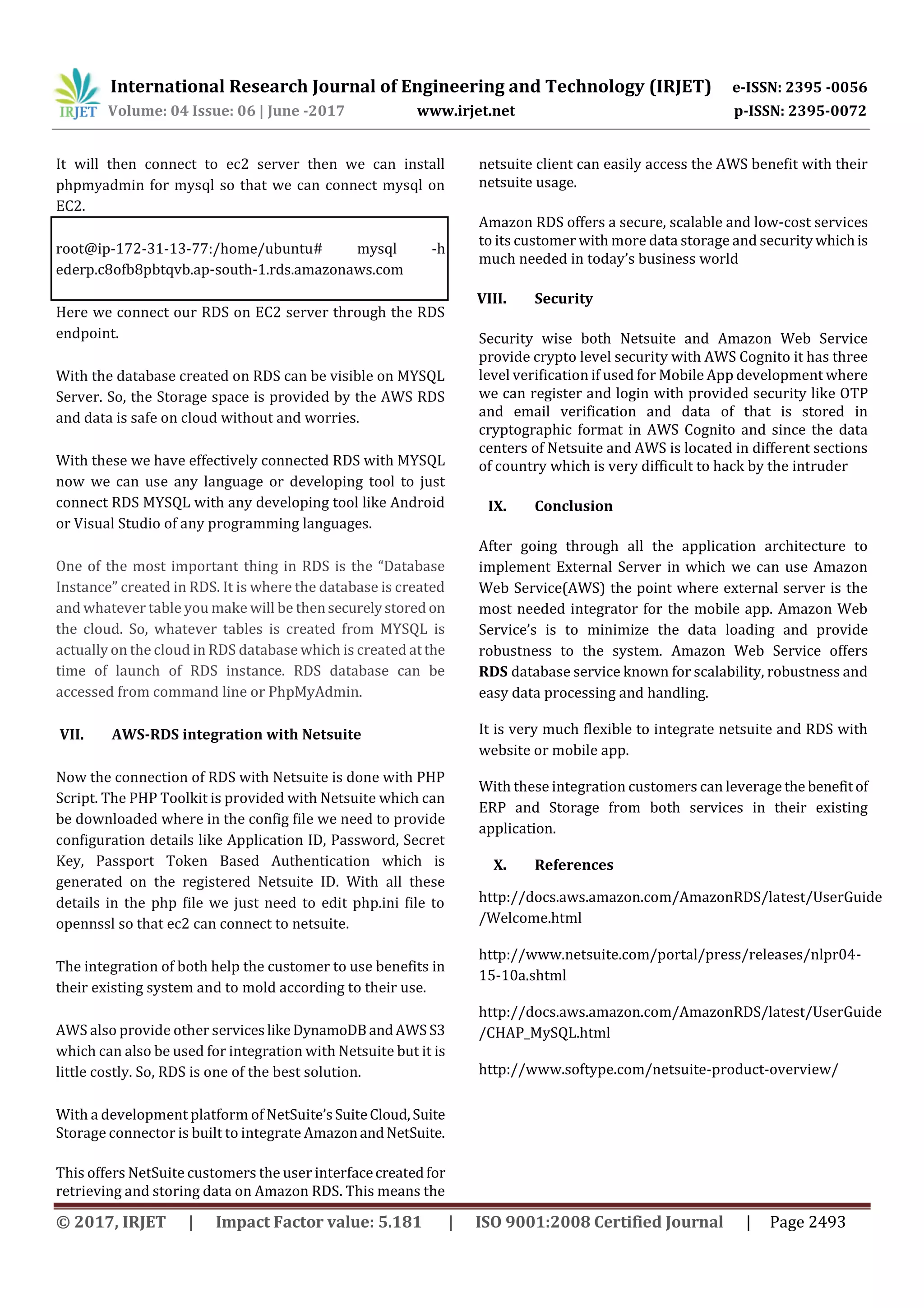 Amazon Web Services Integration with Netsuite | PDF