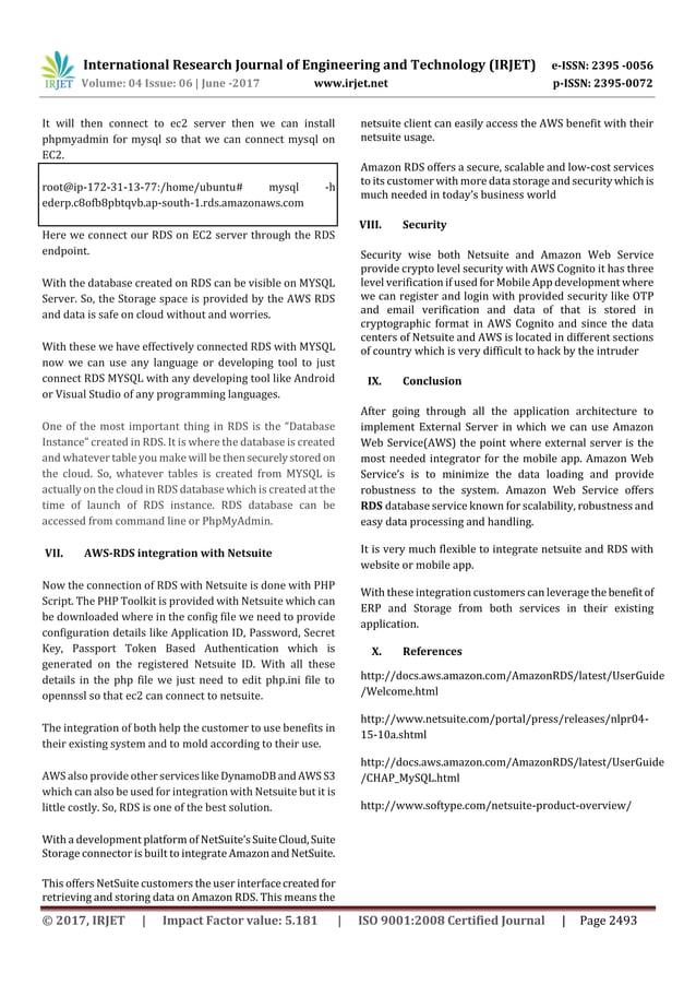 Amazon Web Services Integration with Netsuite | PDF