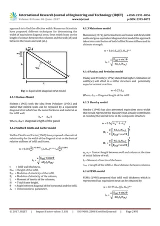 Study on Behaviour of Rc Structure with Infill Walls Due to Seismic Loads | PDF