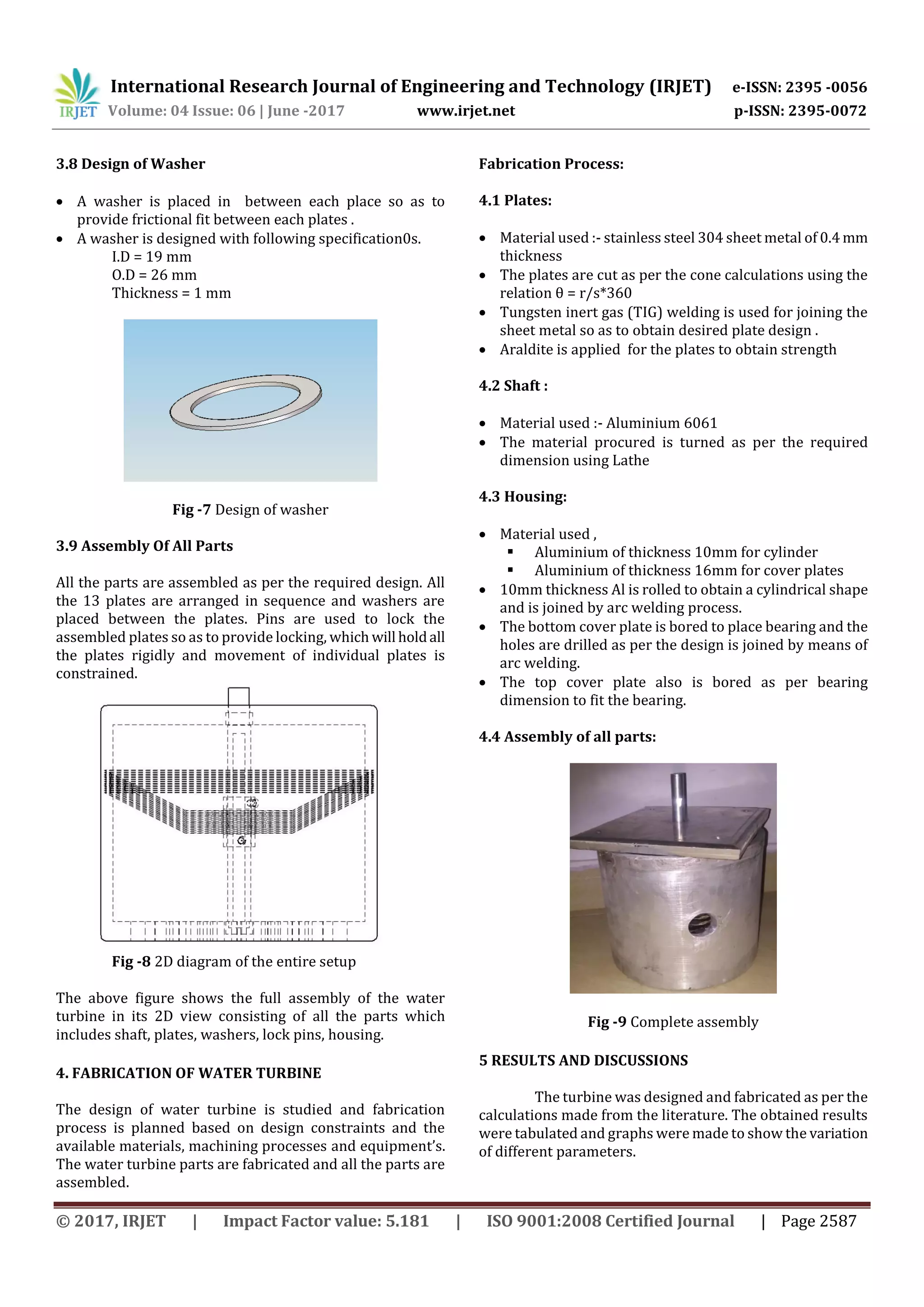 Design and Fabrication of Portable Water Turbine | PDF
