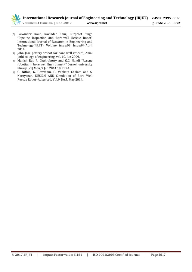 Design and Development of Child Rescue Mechanism from Open Bore Well | PDF