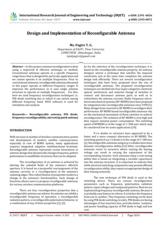 Design and Implementation of Reconfigurable Antenna | PDF