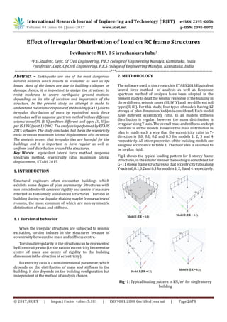 Effect of Irregular Distribution of Load on RC Frame Structures | PDF | Civil Engineering ...