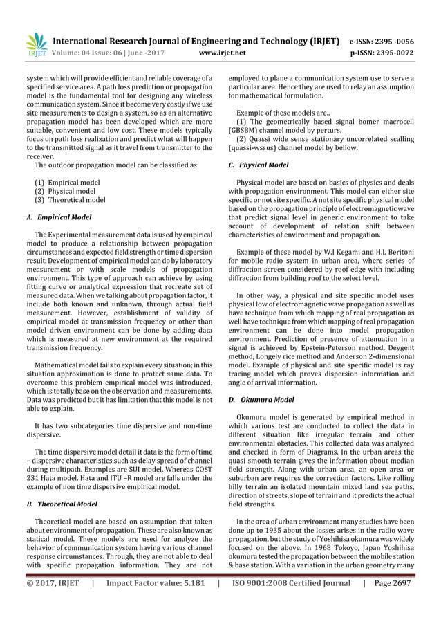 Field Strength Predicting Outdoor Models | PDF | Computer Networking | Computing